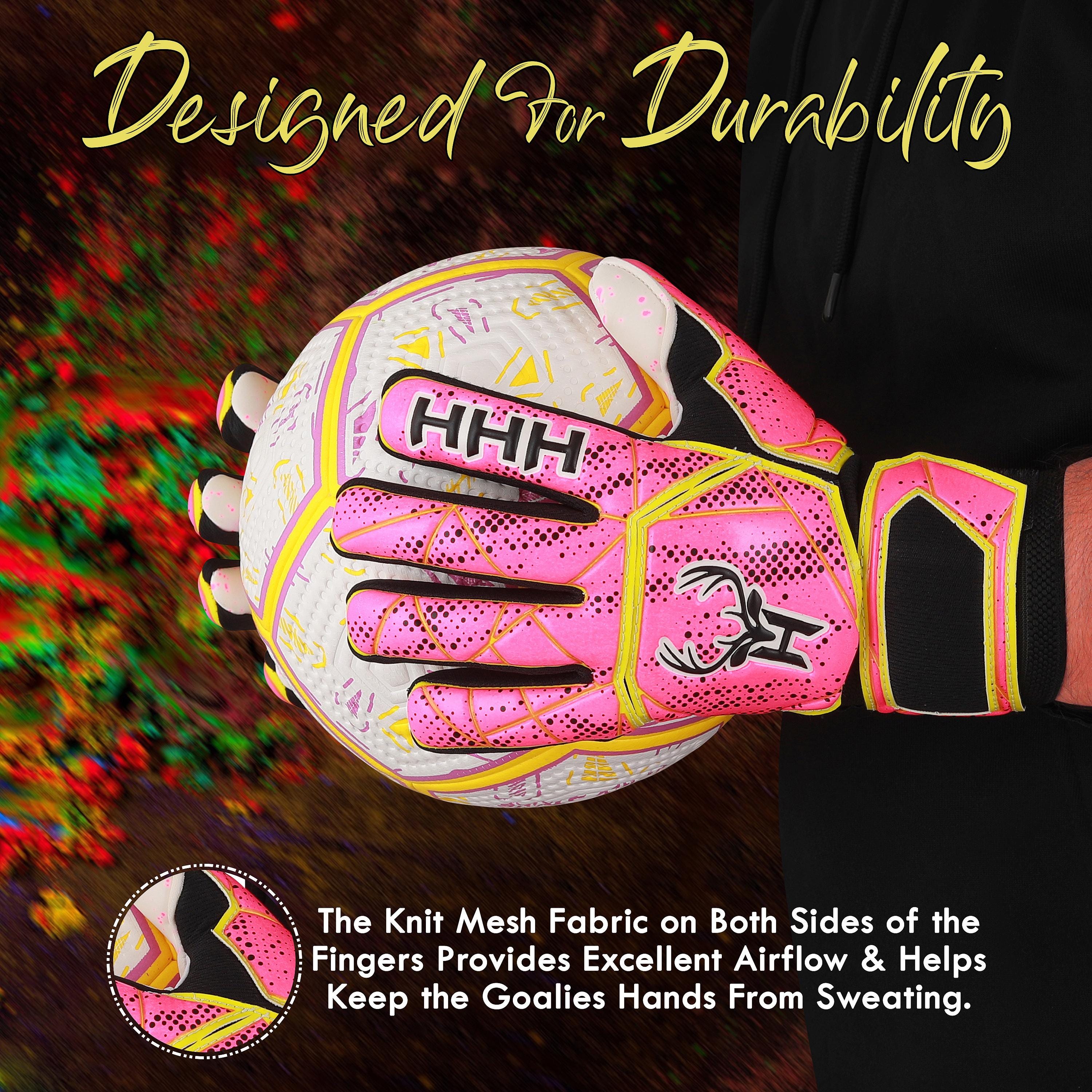 Youth & Adult Goalkeeper Gloves, 4mm Latex, Finger Spine Protection ...