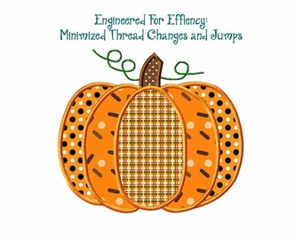 Pumpkin With Vintage Bow Fall Girly Elegant Machine Embroidery - Etsy