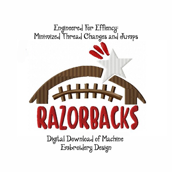 Razorback Embroidery Design - Etsy