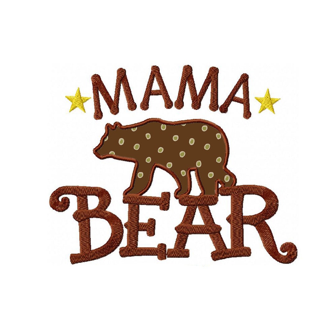 Mama Bear Applique Machine Embroidery Design Instant Download - Etsy