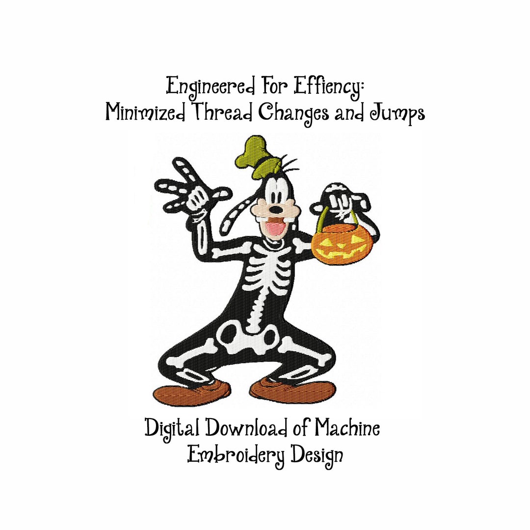 Goofy Skelaton Machine Fill Design Instant Download File - Etsy