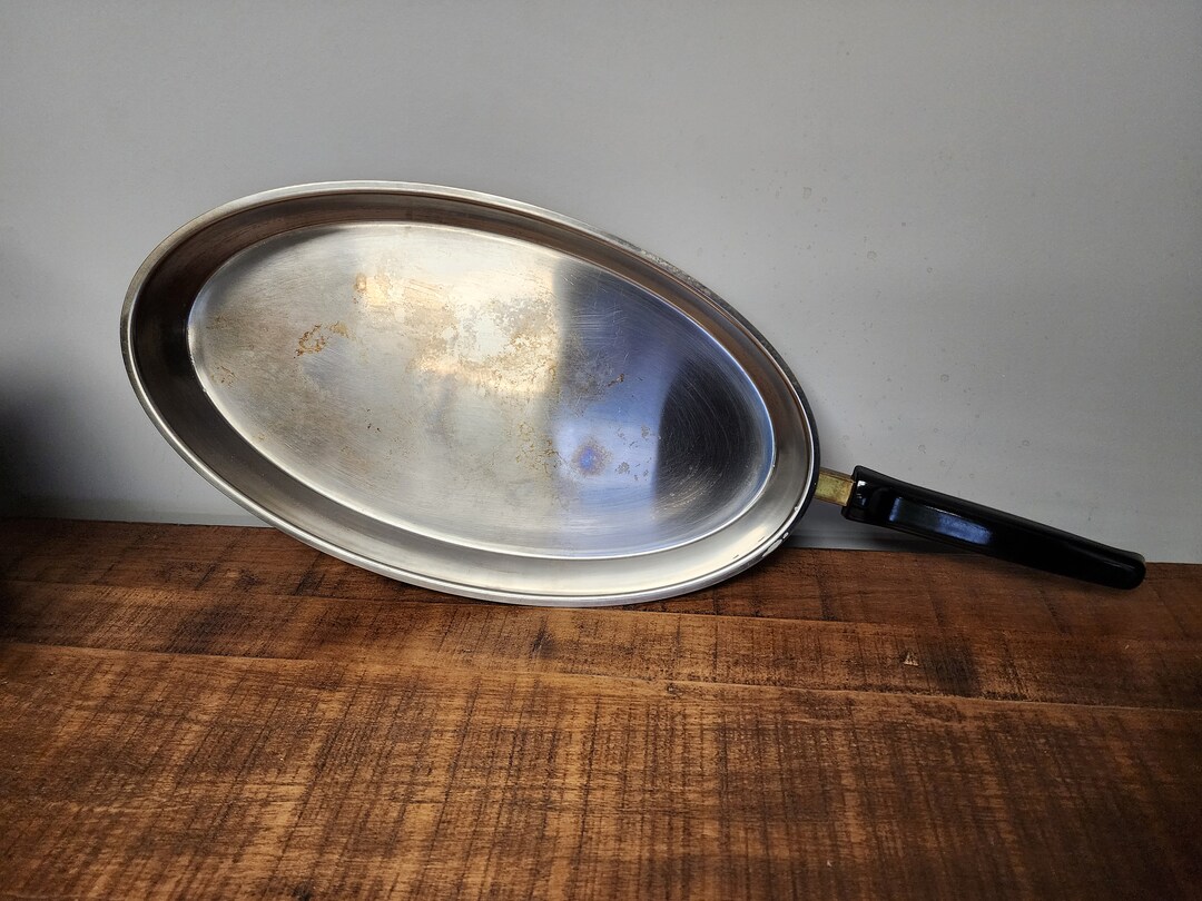 Spring Stainless Steel Mid Century Modern Fish Fry Pan With Bakelite ...