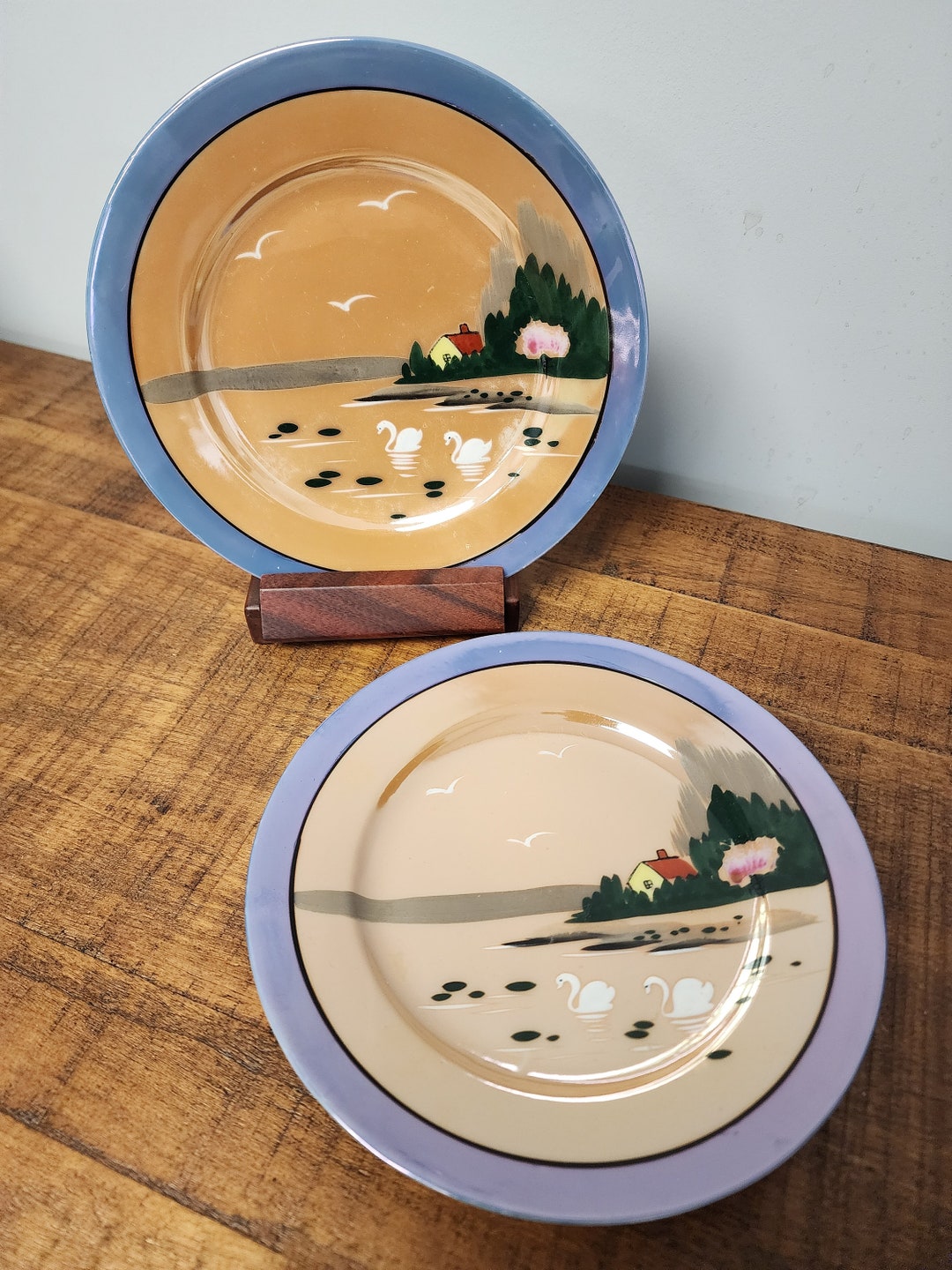 Two Takito Japanese Hand Painted Lusterware Plates - Etsy
