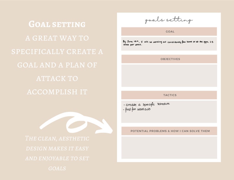 Digital Journal | Goal Setting Template | iPad Journal Compatible With ...