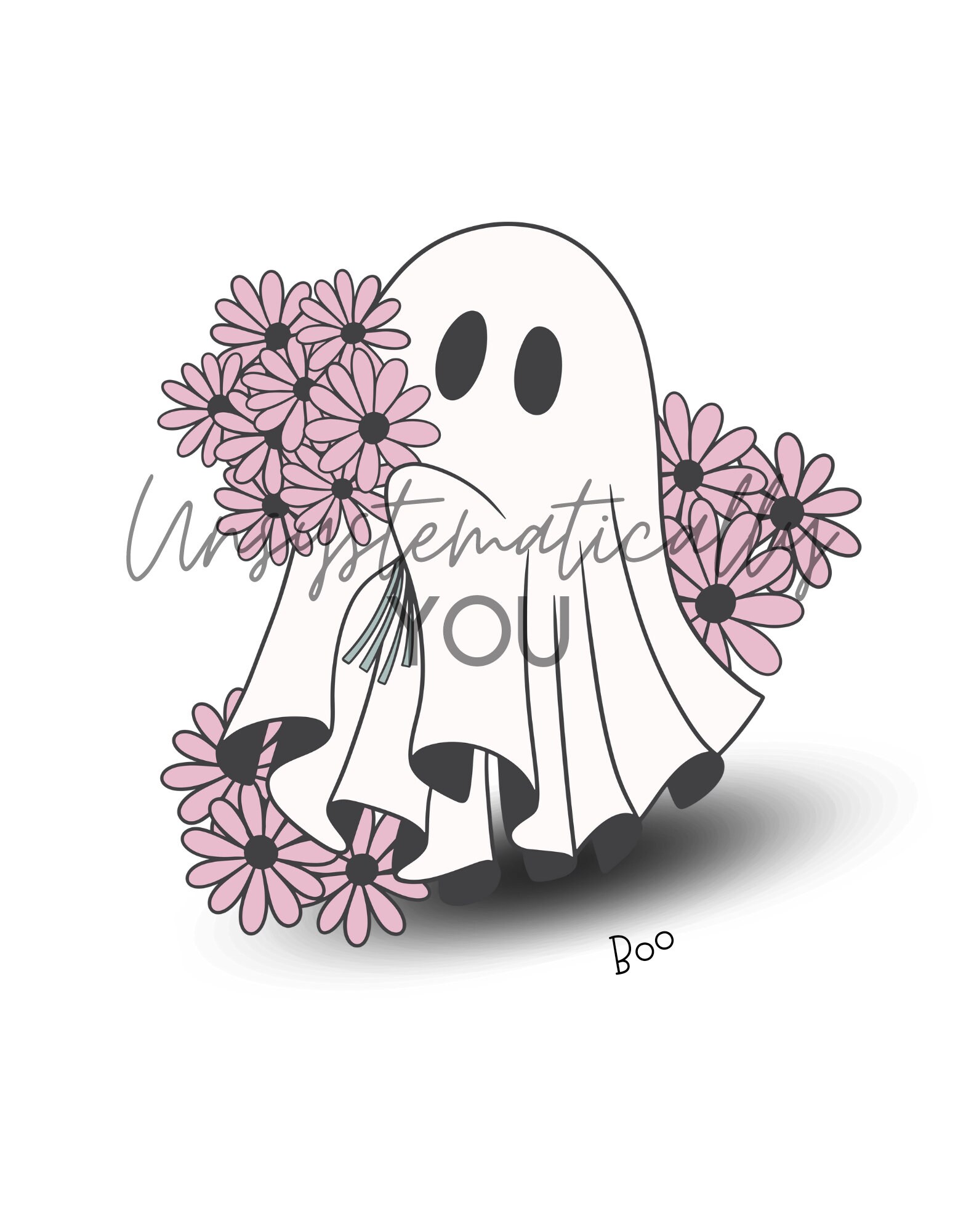 Cute Floral Ghost Svg - Etsy