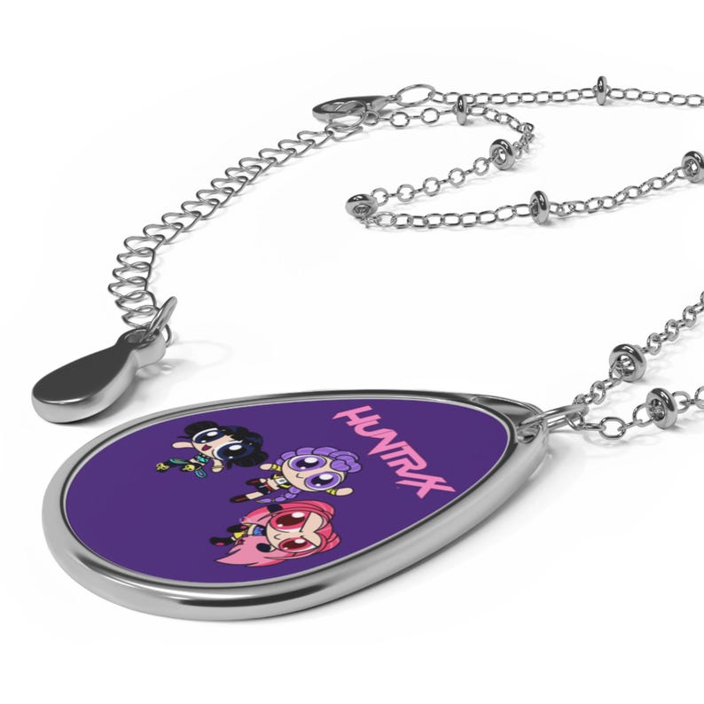 Powerpuff Girls Demon Hunter Huntrix Girls Silver Oval Necklace| Zinc ...