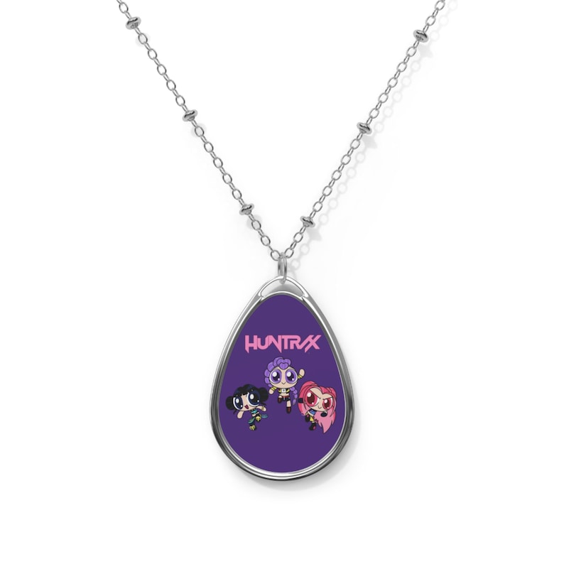 Powerpuff Girls Demon Hunter Huntrix Girls Silver Oval Necklace| Zinc ...