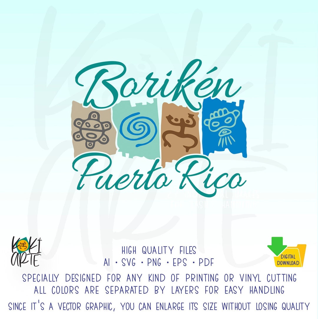 Boriken Taino Boricua Pride Icons, High Quality files for Vinyl Cutting ...