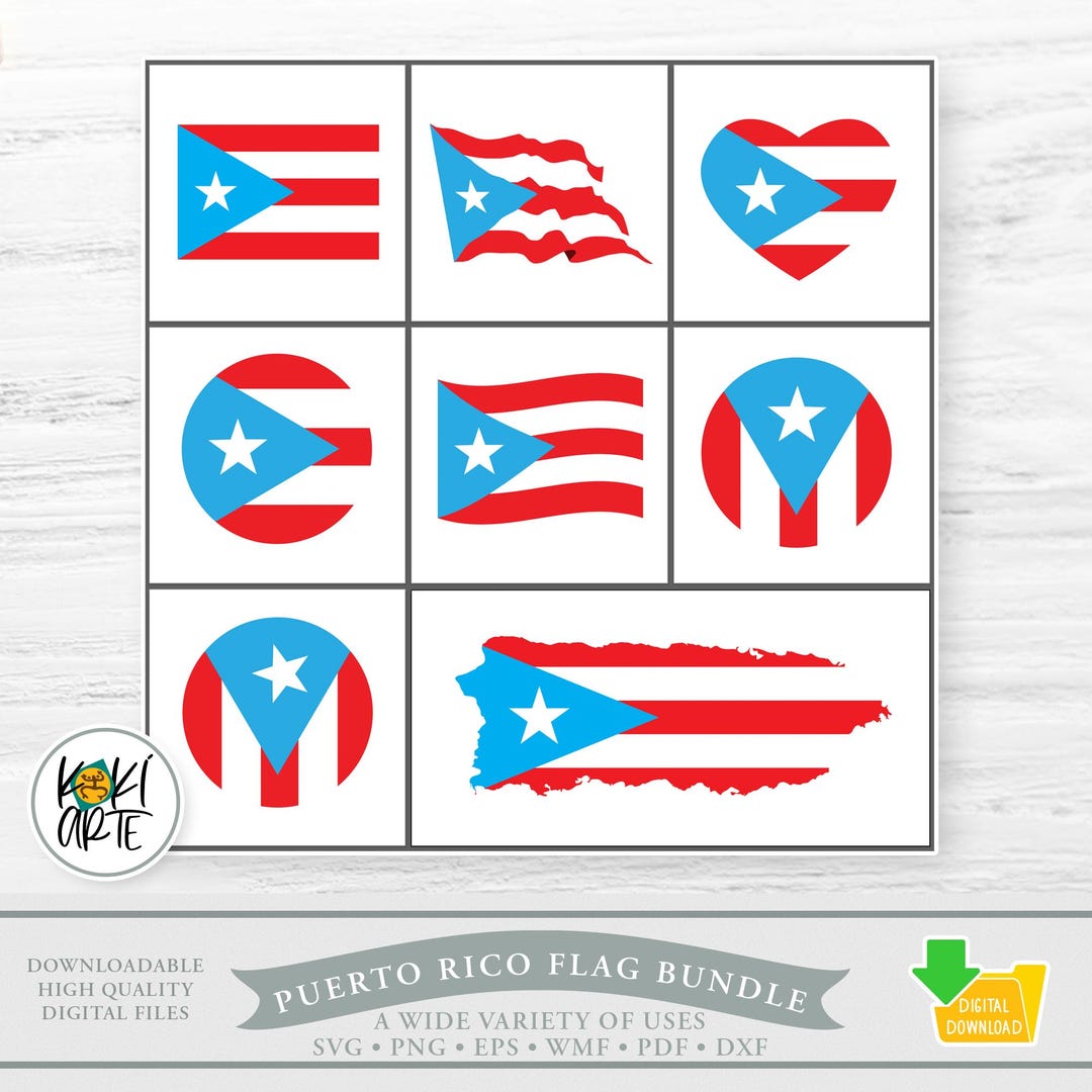 Puerto Rico Flag Bundle | Digital Files | Indigenous Caribbean Culture ...