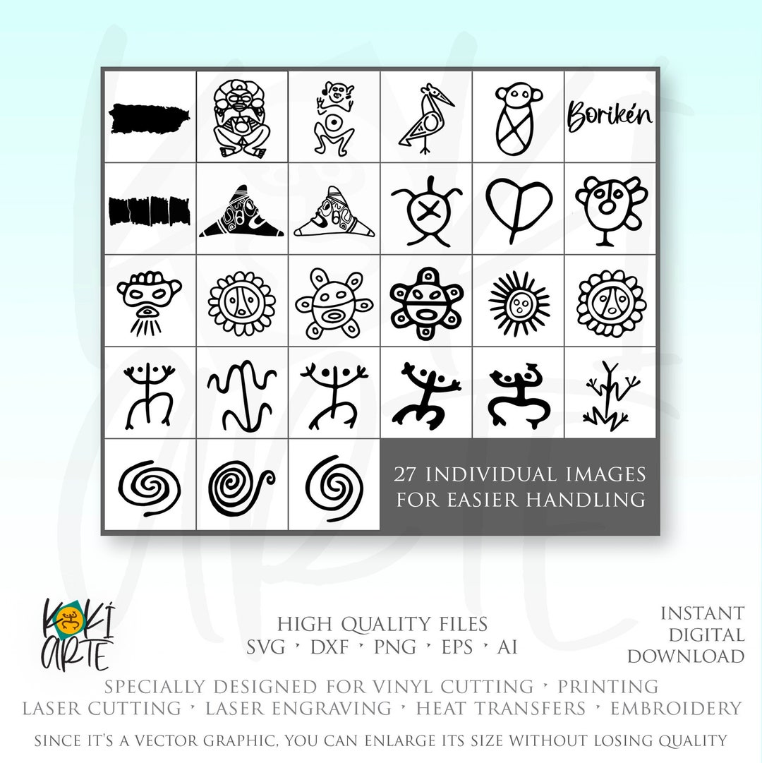 Bundle Taino Svg Boriken Art Bundle Svg Coqui Svg Clipart - Etsy UK