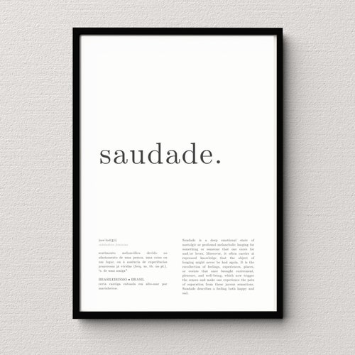 Saudade // Definition Print - Etsy