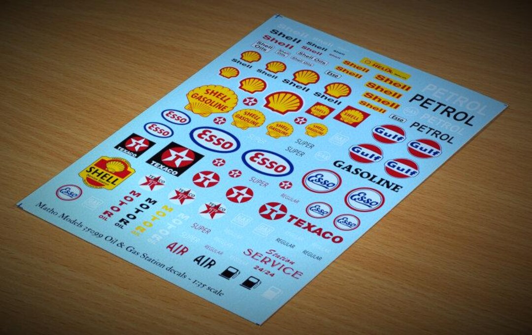 Oil & Gas Station Decals - 1:35 Scale - Waterslide Decals (matho Models ...