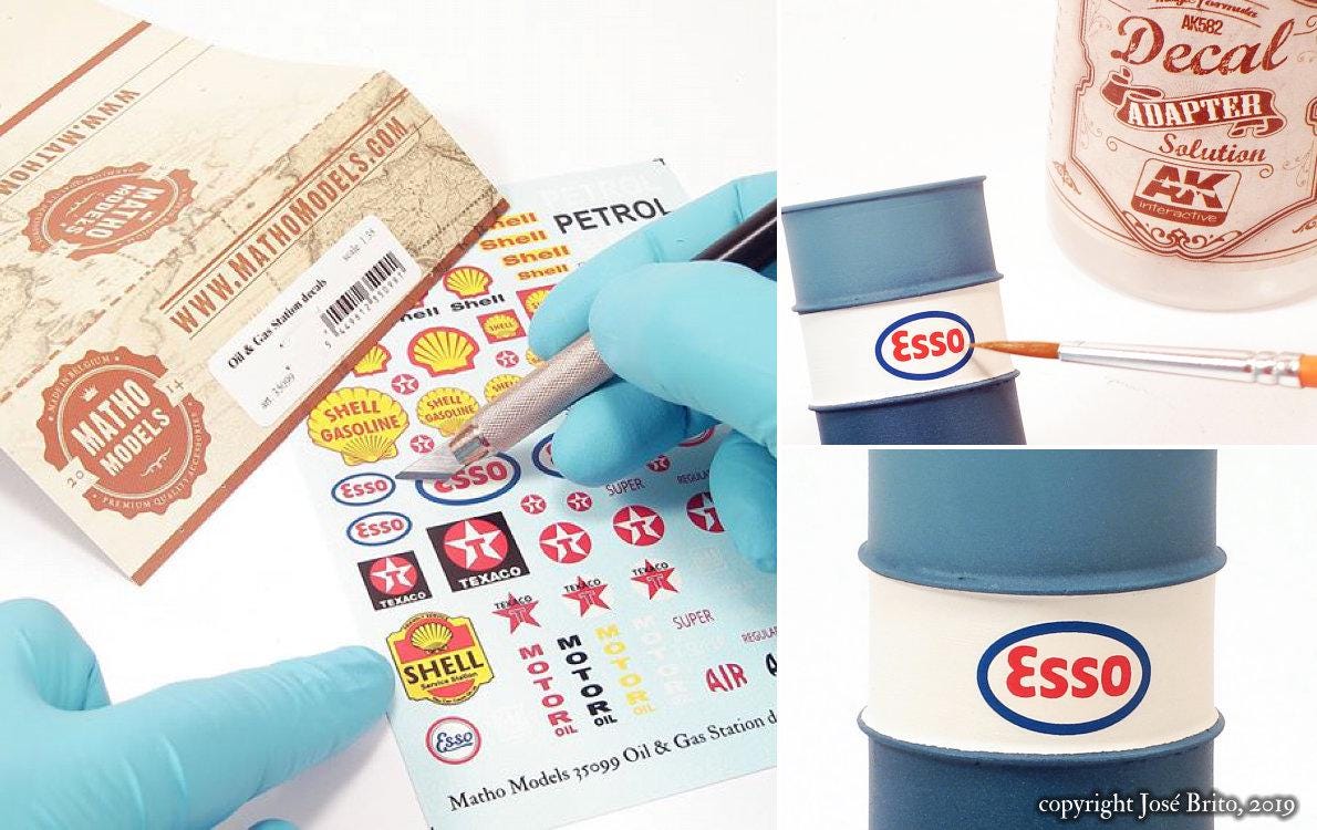 Oil & Gas Station Decals - 1:35 Scale - Waterslide Decals (matho Models ...