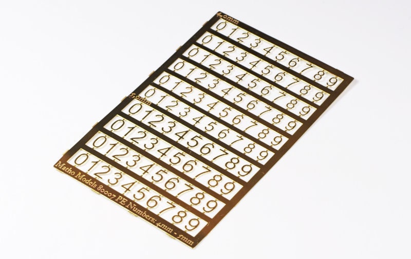 PE Numbers: 4mm & 5mm - All Scales - Photo-etch (matho Models 80007) - Etsy