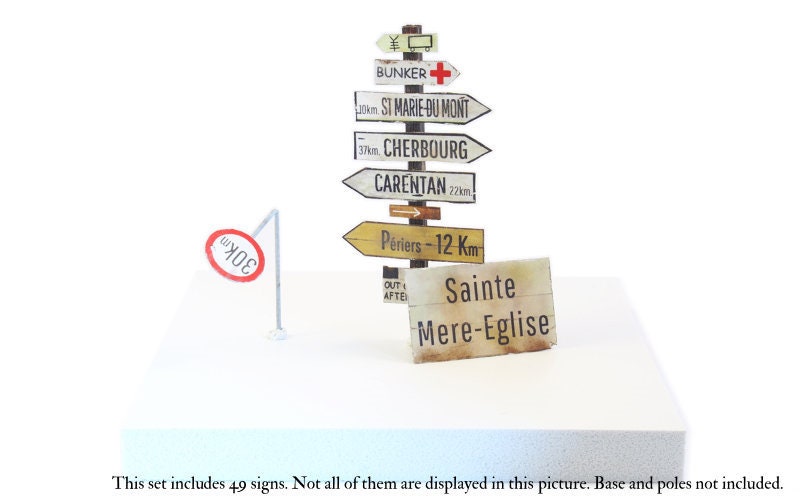 Normandy Road Signs WWII 1:35 Scale Printed Paper matho Models 35001 - Etsy