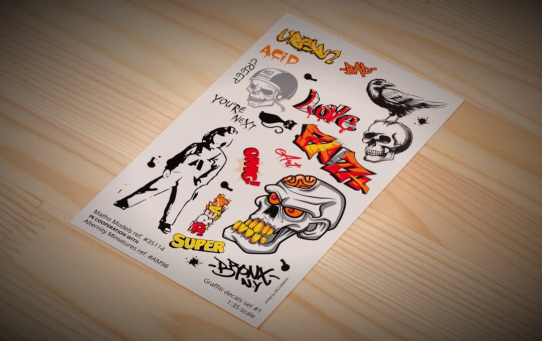 Graffiti Decals Set 1 - Waterslide Decals (matho Models 35114) - Etsy