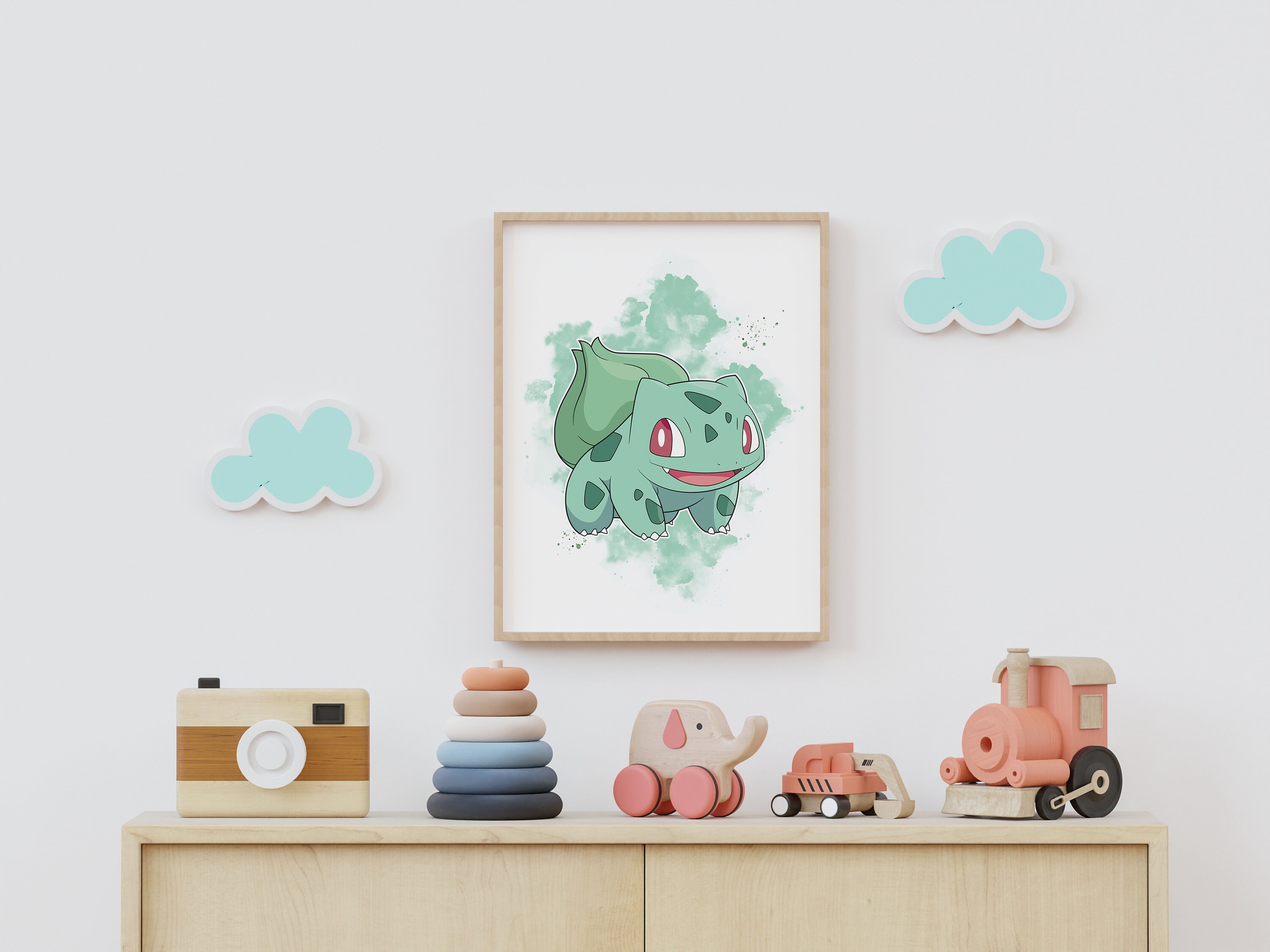A Set of 6 Pokemon Digital Art Print Kids Bedroom Nursery Gift Idea ...