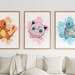 A Set of 6 Pokemon Digital Art Print Kids Bedroom Nursery Gift Idea ...