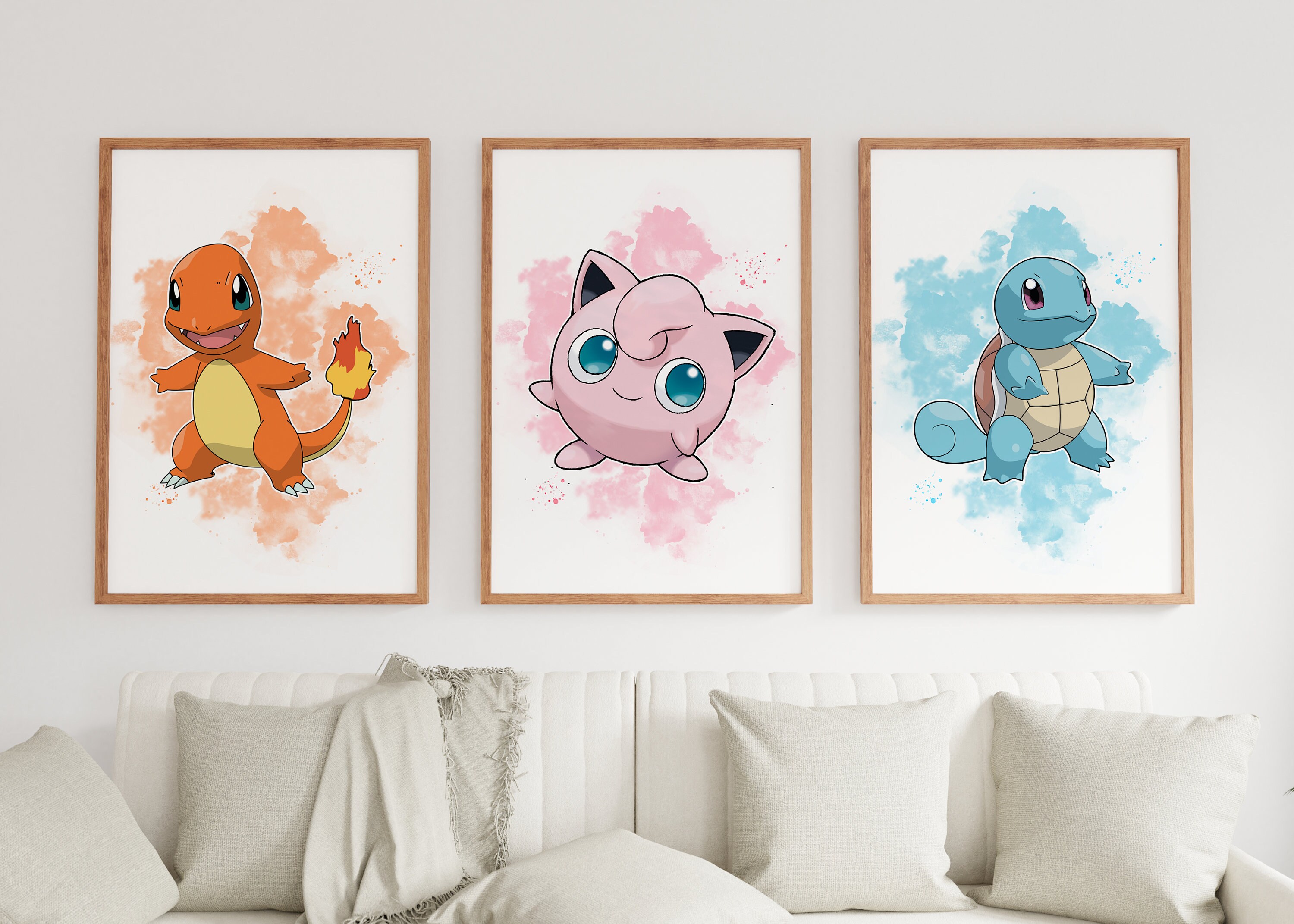A Set of 6 Pokemon Digital Art Print Kids Bedroom Nursery Gift Idea ...