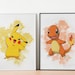 A Set of 6 Pokemon Digital Art Print Kids Bedroom Nursery Gift Idea ...