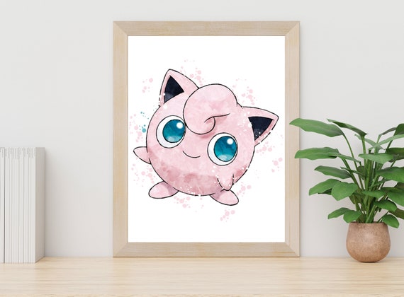 Jigglypuff Pokemon Digital Art Printable Illustration Bedroom - Etsy