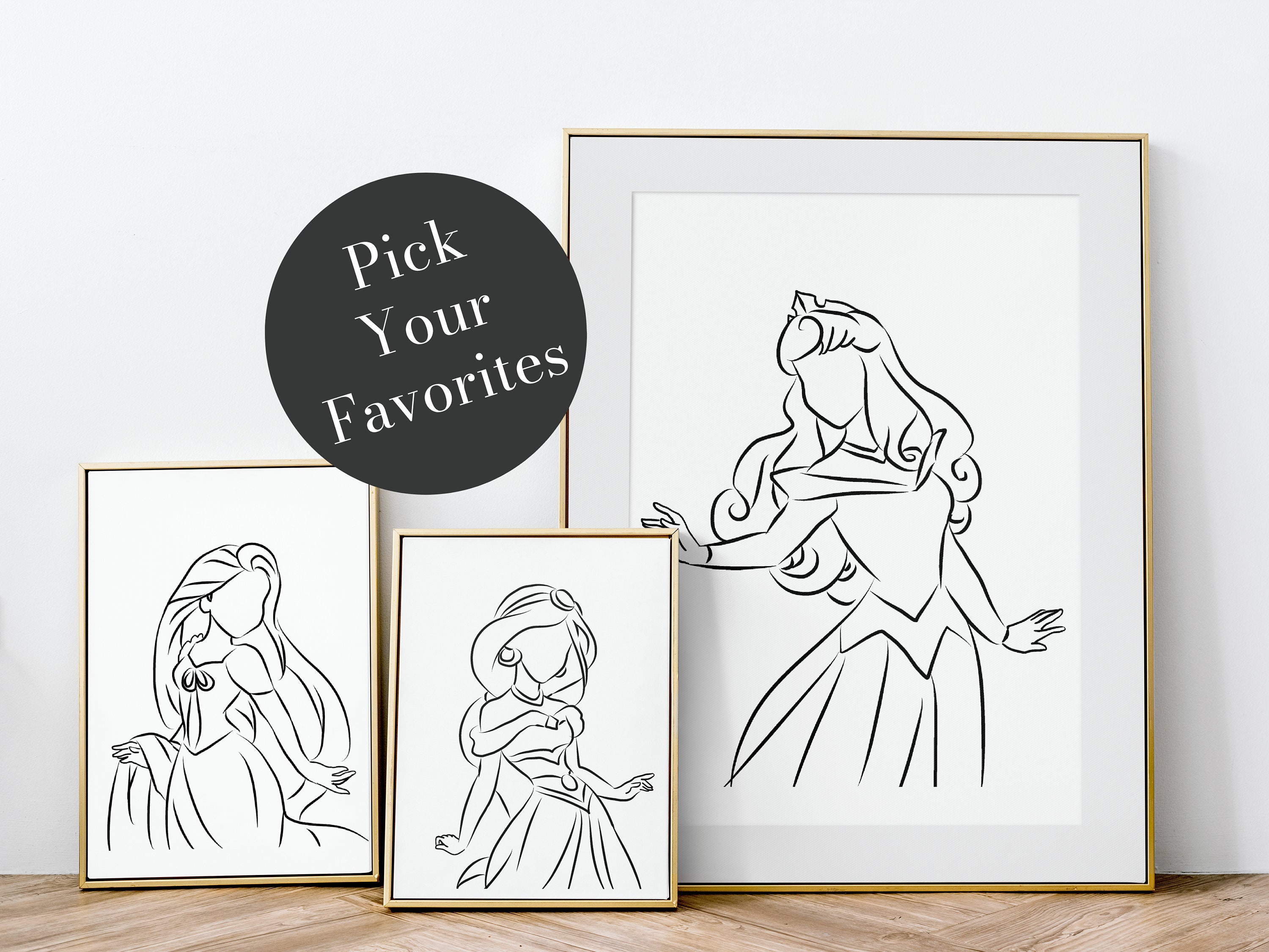 Princess Sleeping Beauty Aurora Printable Wall Art, Children Nursery ...
