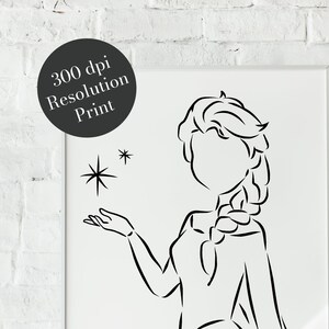 Frozen Elsa Inspired Wall Art, Disney Princess Poster Digital Print ...