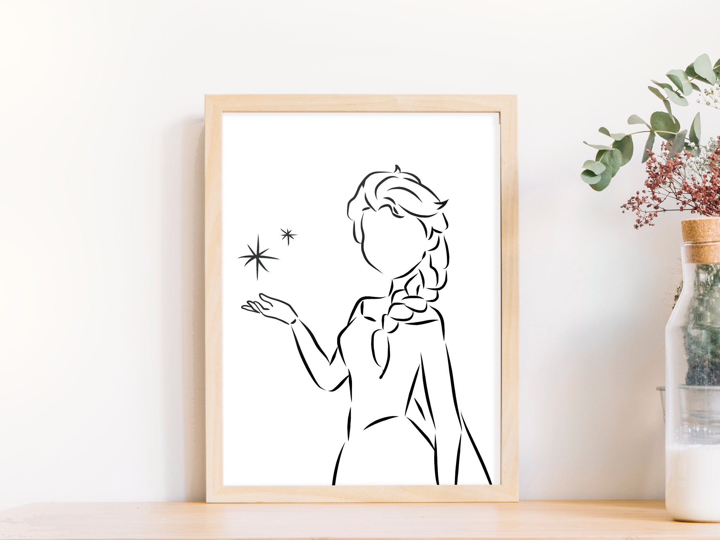 Frozen Elsa Inspired Wall Art, Disney Princess Poster Digital Print ...
