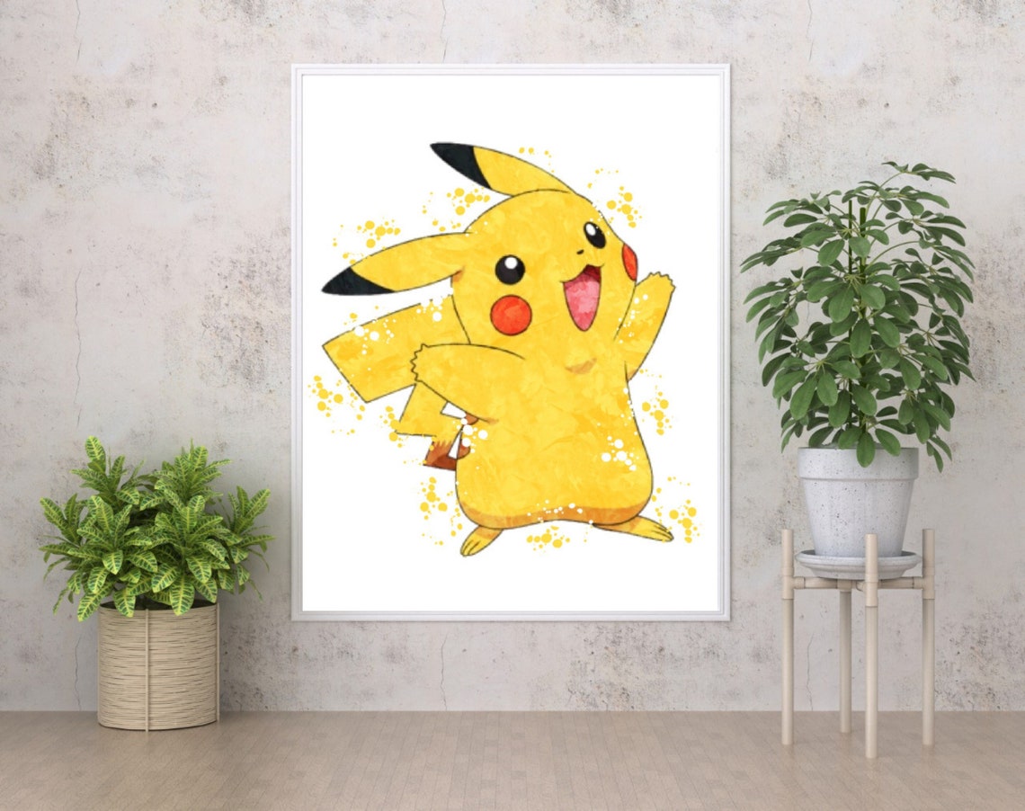 Pikachu Pokemon Digital Watercolor Prints Printable - Etsy