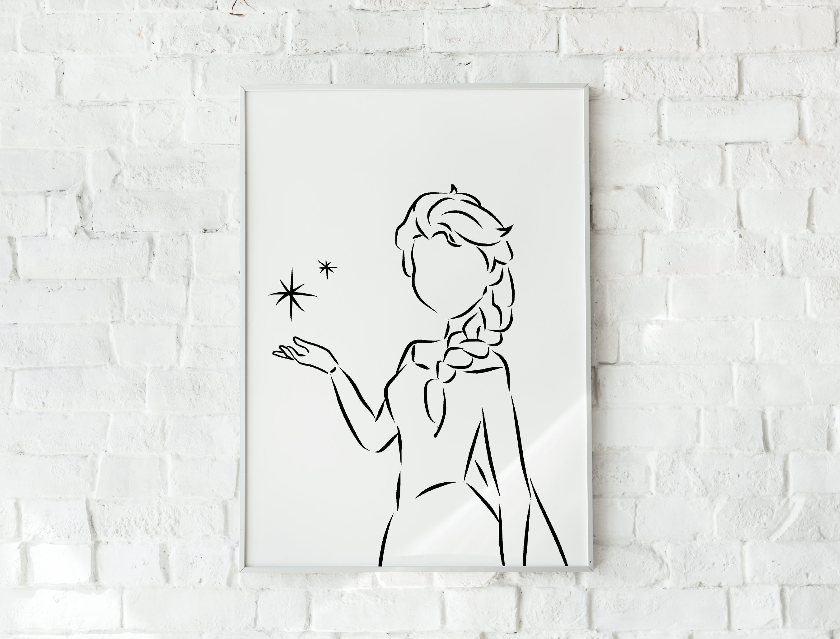 Frozen Elsa Inspired Wall Art, Disney Princess Poster Digital Print ...