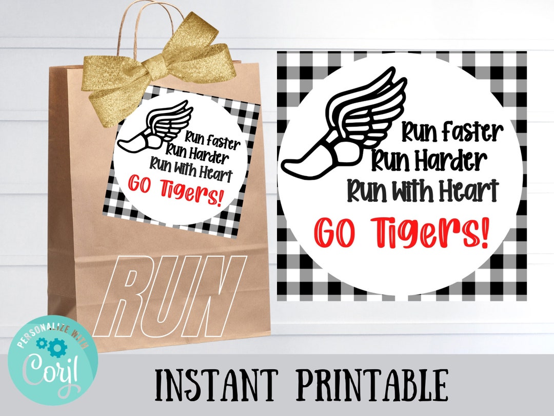 Cross Country Runner Gift Tags, Cross Country Team Gift Bags, Cross ...