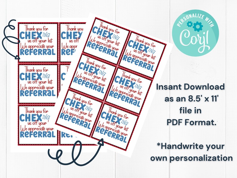 Editable Printable, Chex Mix Business Marketing Referral, Real Estate ...