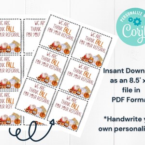 Editable- Thankfall for Your Referral Gift Tag, Business Referral ...