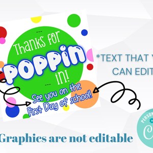Back to School Lollipop Tag, Meet the Teacher, Thanks for Popping in ...