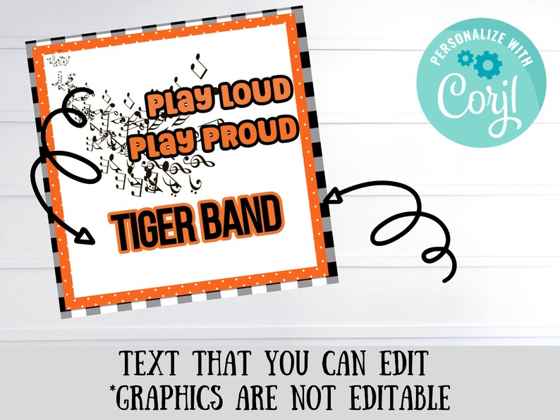 Editable- Marching Band Game Day Gift Tag, Marching Band Contest Gift ...