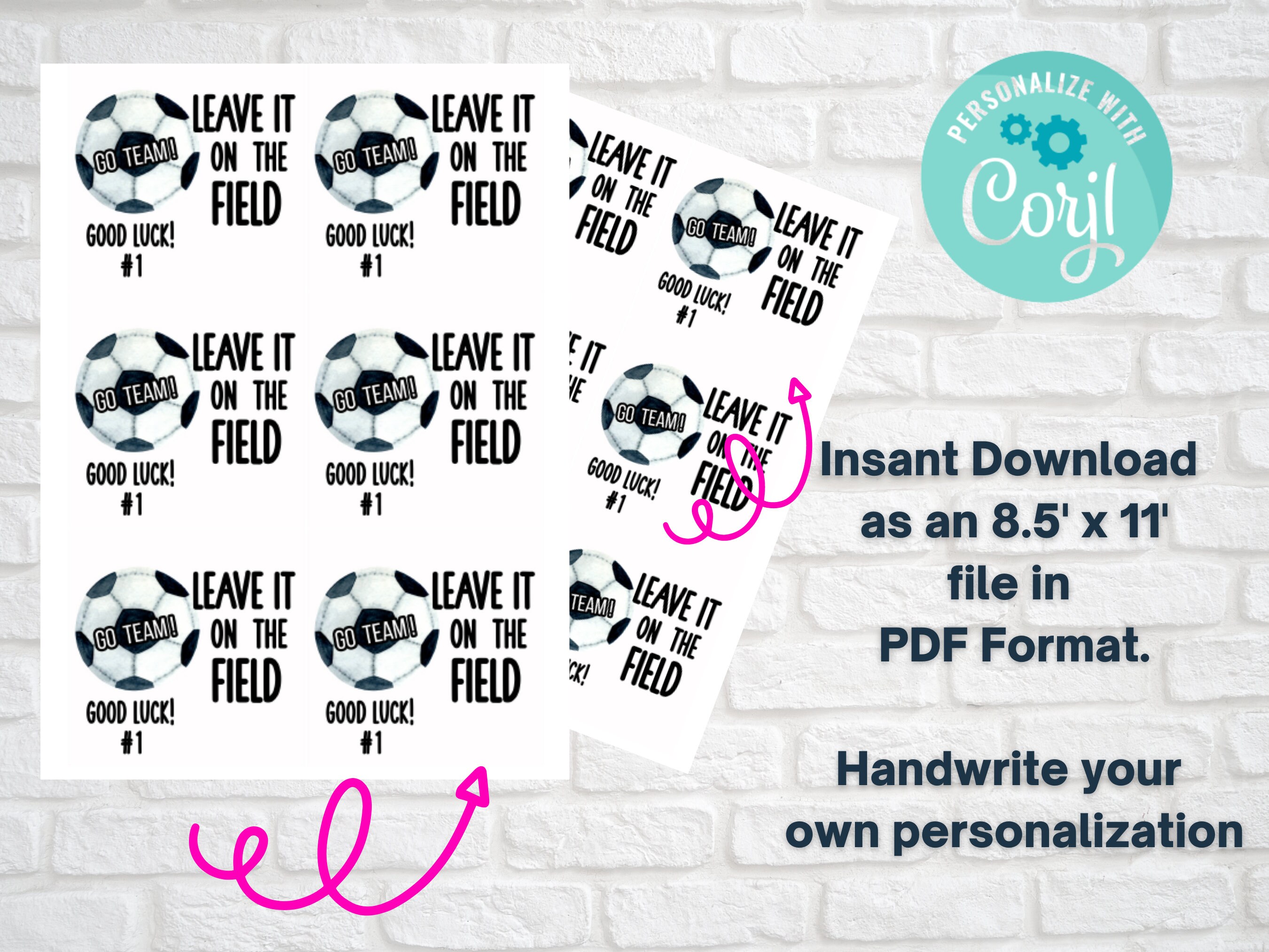 Editable- Soccer Good Luck Game Day Gift Tag, Sports Team Good Luck ...