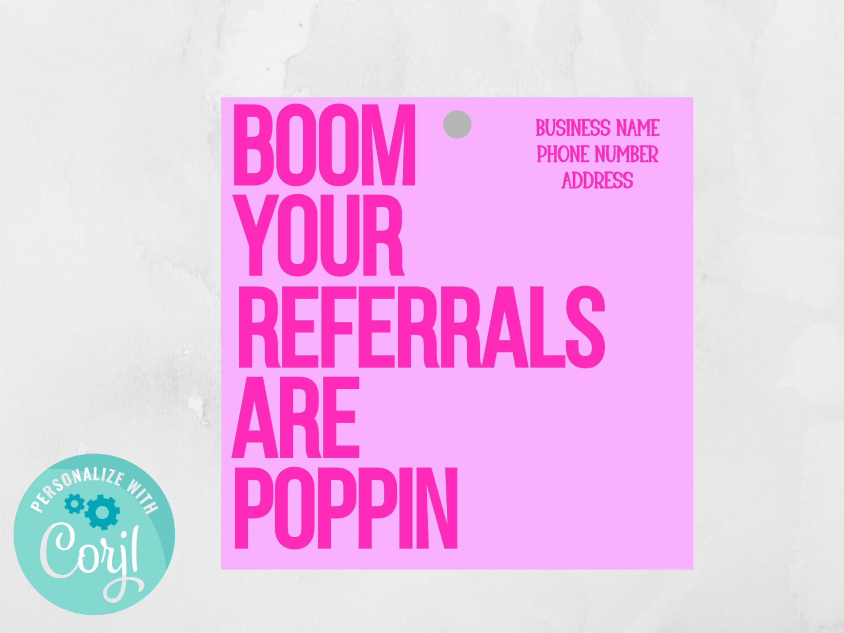 Editable-your Referrals Are Poppin Gift Tag, Referral Pop by Realtor ...