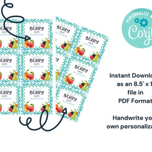 Editable- Fruit Snack Referral Gift Tags for Business Marketing ...