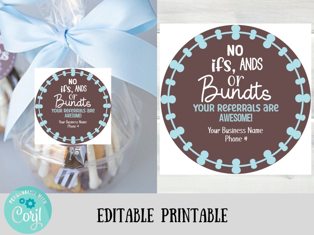 Referral Gift Tag, Bundt Theme, Business Marketing (printable PDF) - Etsy