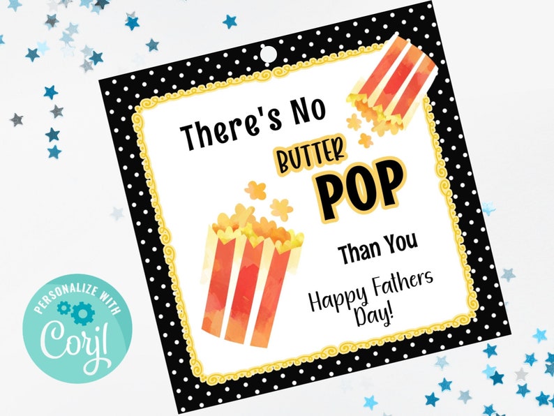Printable-fathers Day POPCORN - Editable- Digital File - Etsy