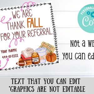 Editable Thank Fall Referral Tag – Real Estate Marketing (printable) - Etsy