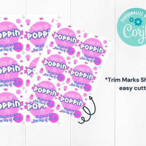 Editable-back to School Lollipop Tag, PRINTABLE, Thanks for Popping in ...