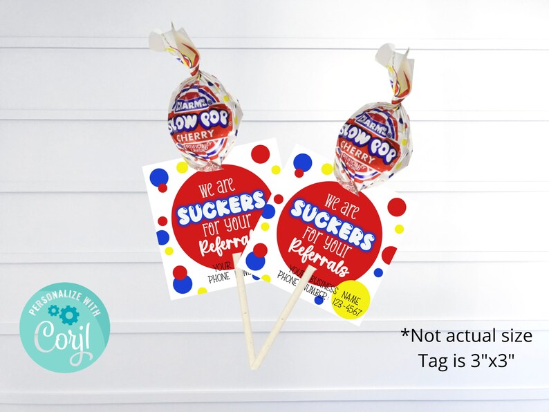 Editable We Are Suckers for Your Referrals Blow Pop Business - Etsy