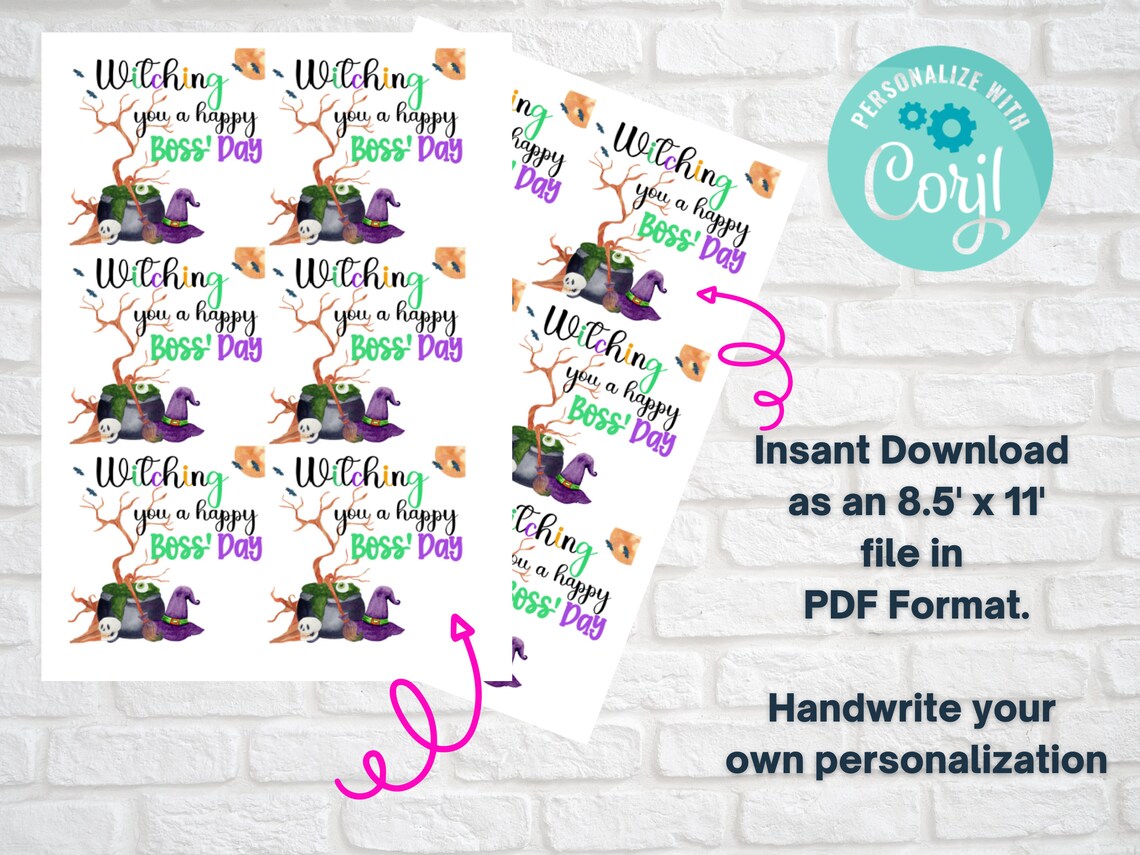 Happy Boss' Day Gift Tag Printable Best Boss Gift Favor Boss' Day Gift ...