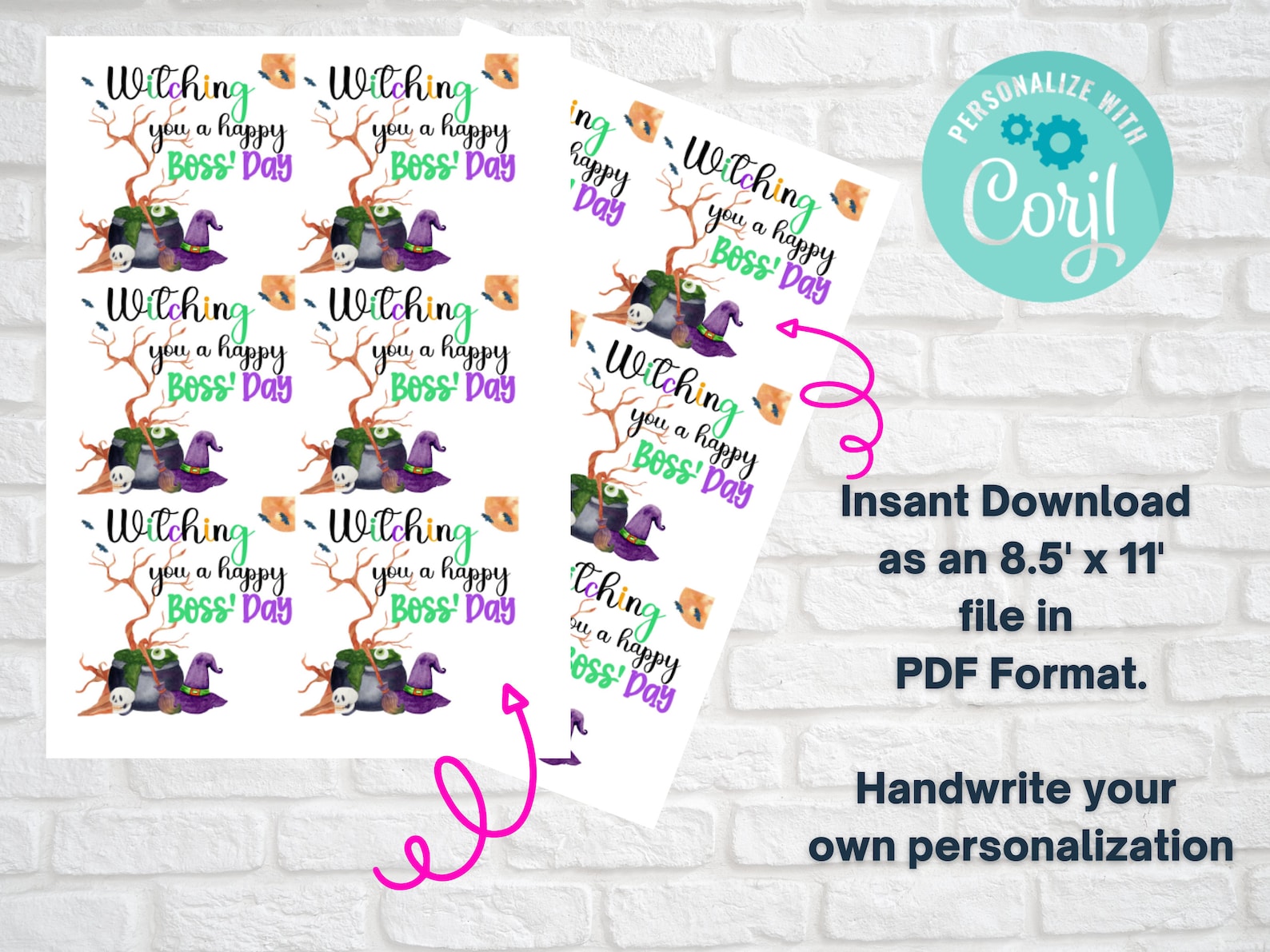 Happy Boss' Day Gift Tag Printable Best Boss Gift Favor Boss' Day Gift ...