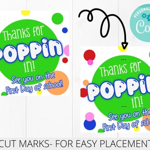 Back to School Lollipop Tag, Meet the Teacher, Thanks for Popping in ...