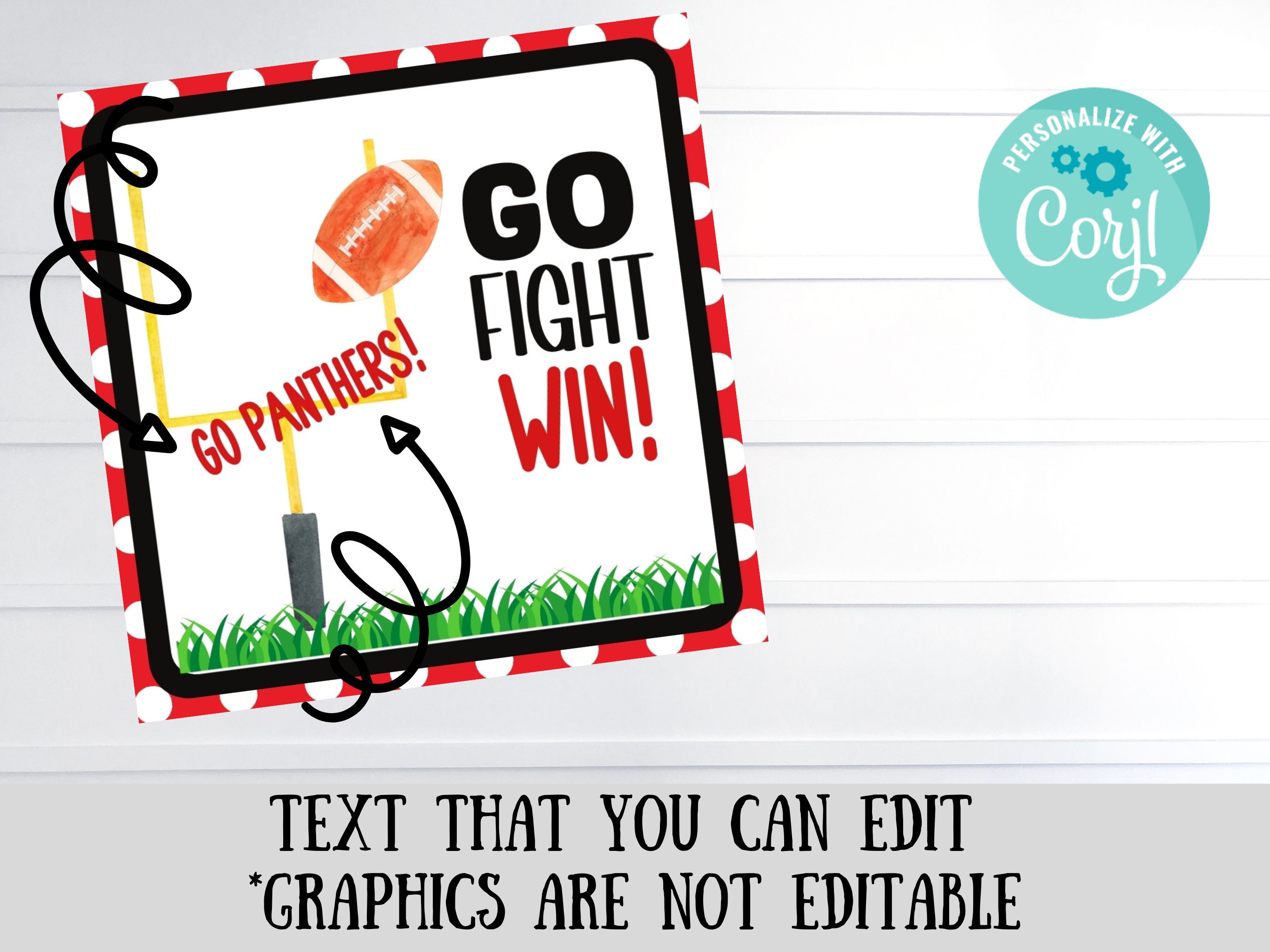 Editable- Football Game Day Gift Bag Tag, Game Day Snack Bag, High ...