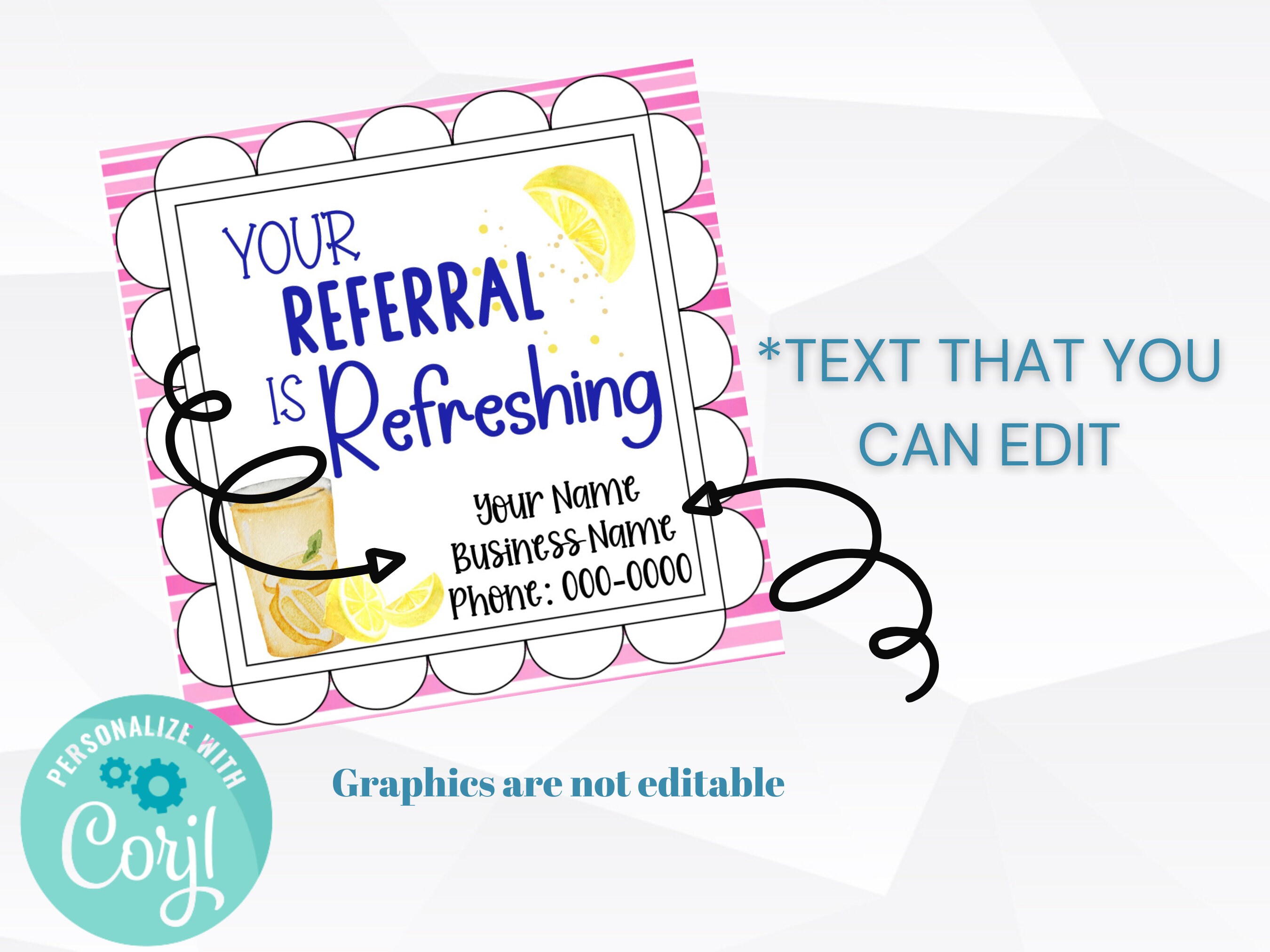Your Referral is Refreshing-business Referral Tag Pop by Gift Tag ...