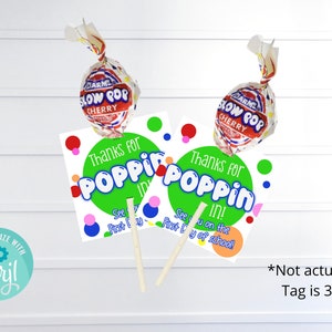 Back to School Lollipop Tag Rainbow, PRINTABLE, Thanks for Popping in ...