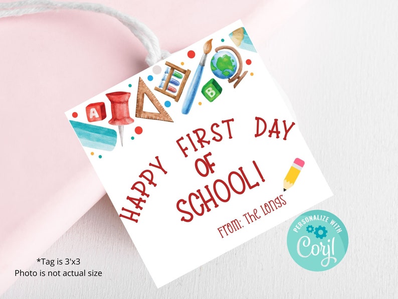 Happy First Day of School Tags Printable Back to School Tag - Etsy